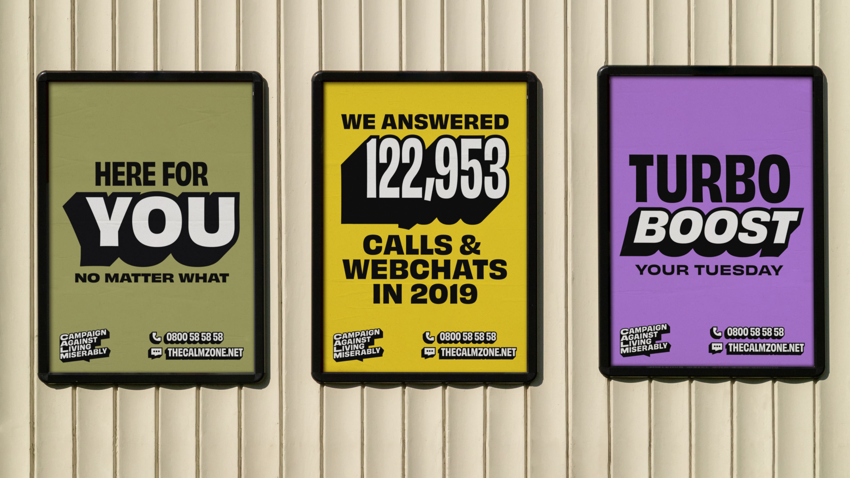 Campaign Against Living Miserably branding – Brand and website | Output